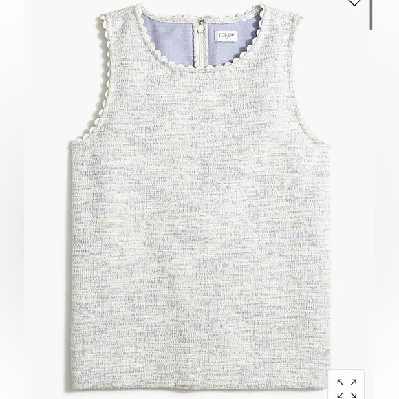 J. Crew | Tops | J Crew Light Blue And White Textured Tank Top With ...